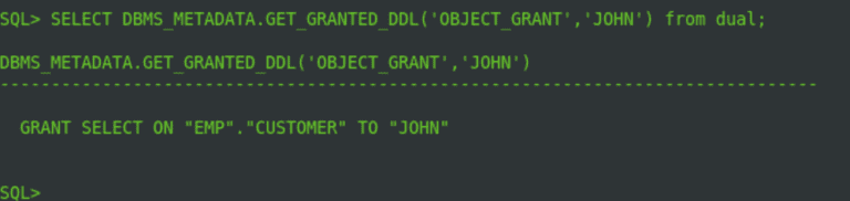 How To Find The DDL Of A User In Oracle Database: