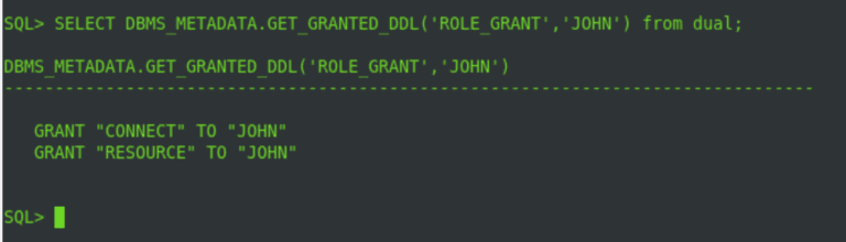 How To Find The DDL Of A User In Oracle Database: