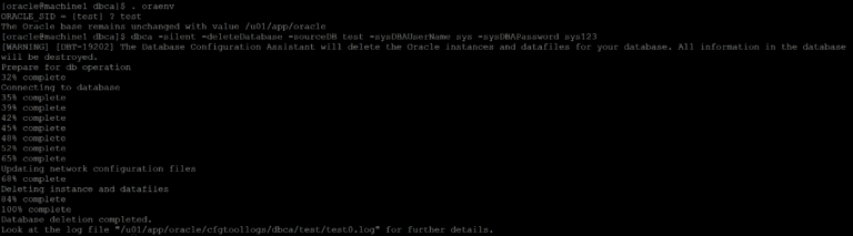 Create And Drop Oracle Database Using DBCA Silent Method Create And Drop Oracle Database Using DBCA Silent Method