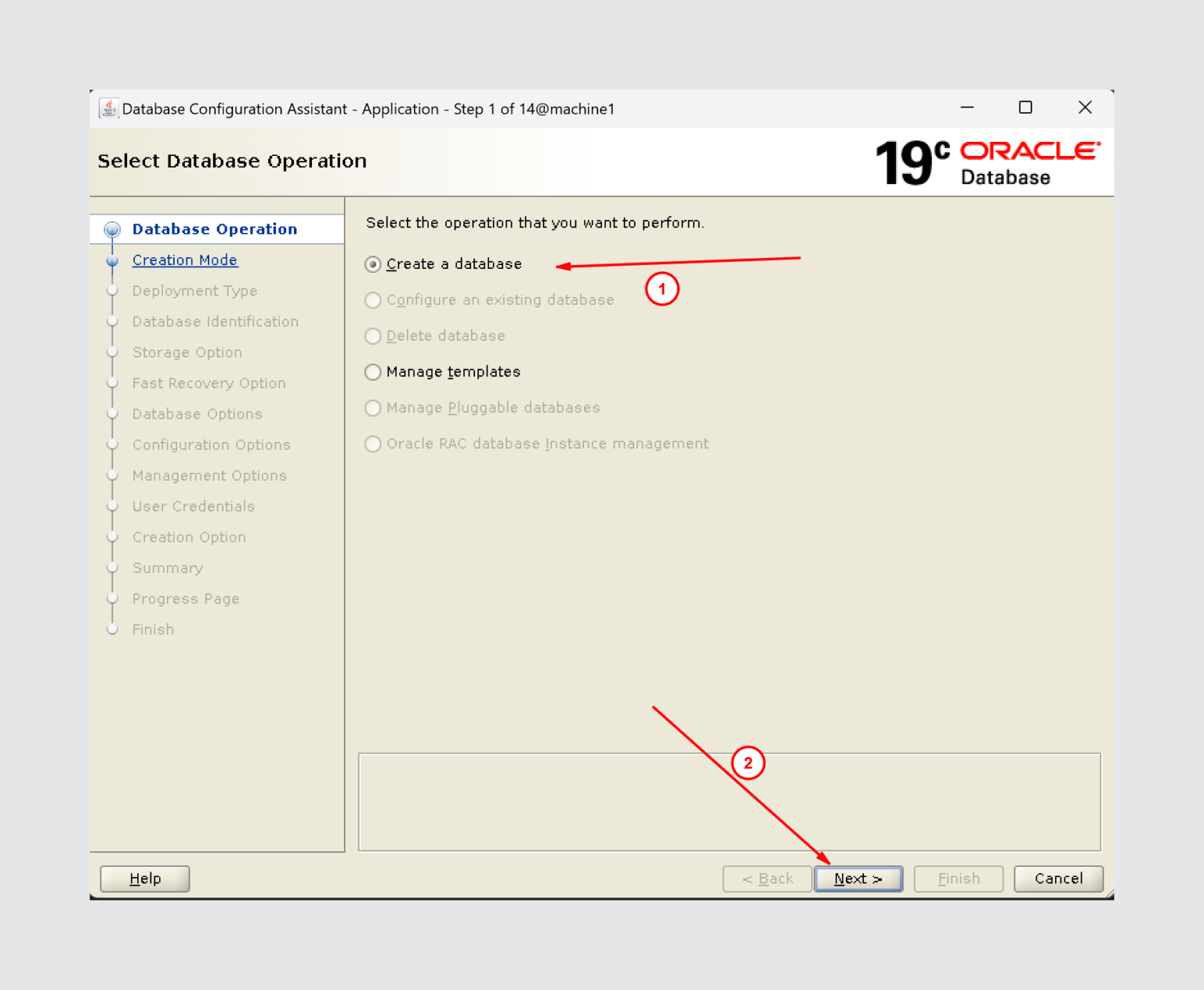 How To Create Oracle Database Using GUI