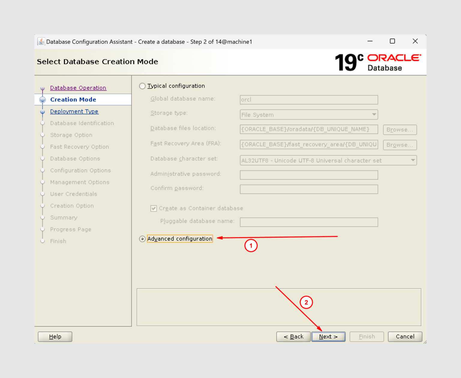 How To Create Oracle Database Using GUI