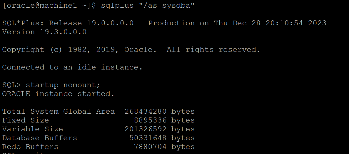 Create Oracle Database Manually