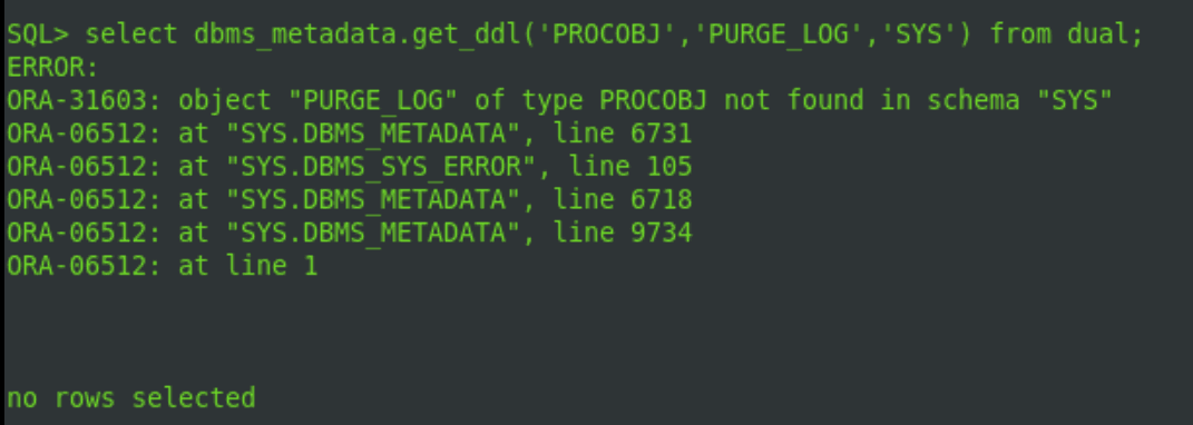 How To Get Ddl Of A Dbms Scheduler Job Under Sys Schema