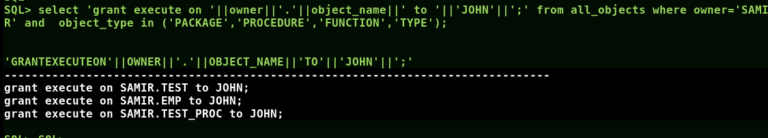 Grant All Privileges To User In Oracle Database