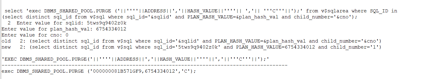 How To Flush Bad Sql Plan From Shared Pool In Oracle Rac
