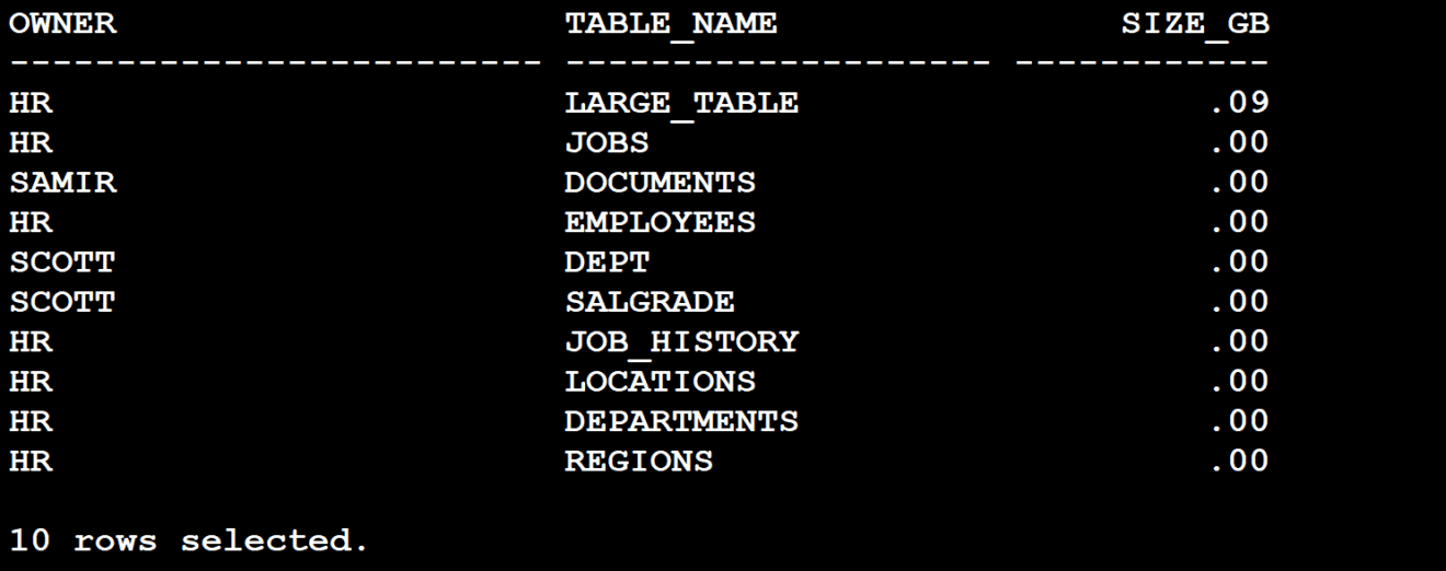 Finding The Top 10 Largest Tables In Oracle Easy Guide